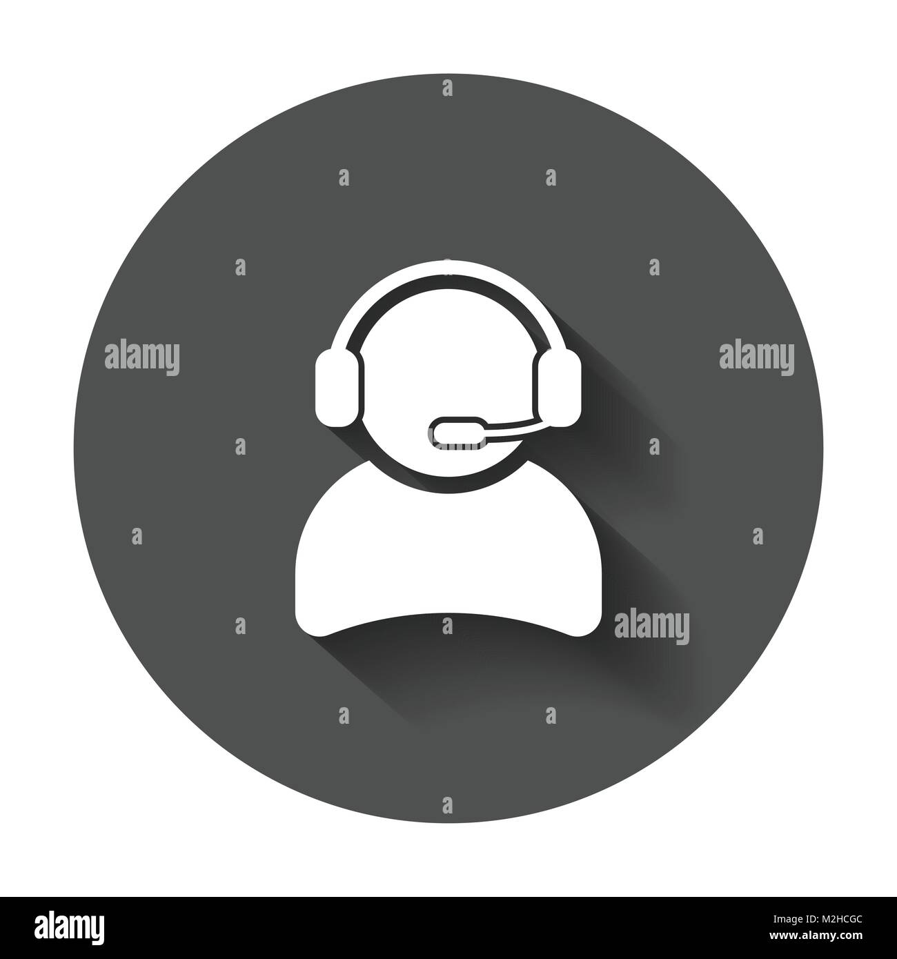 Operator with microphone vector icon. Operator in call center ...