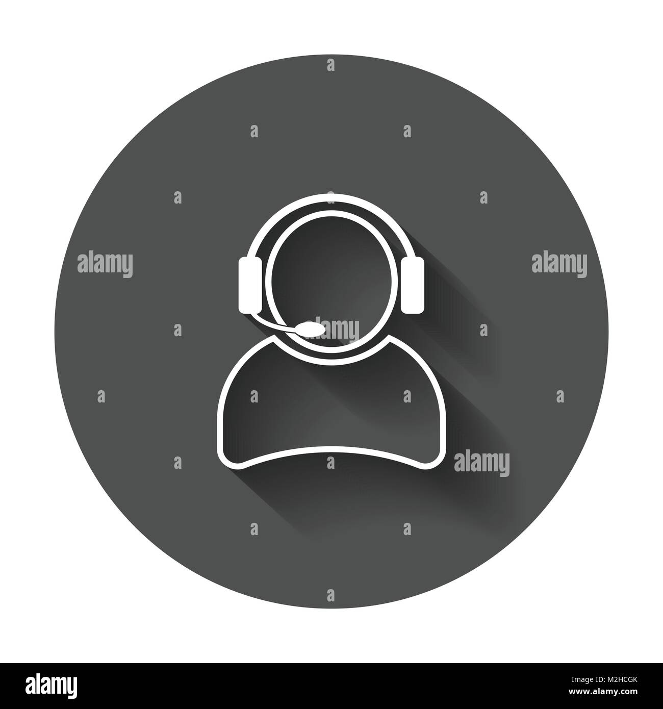 Operator with microphone vector icon. Operator in call center ...