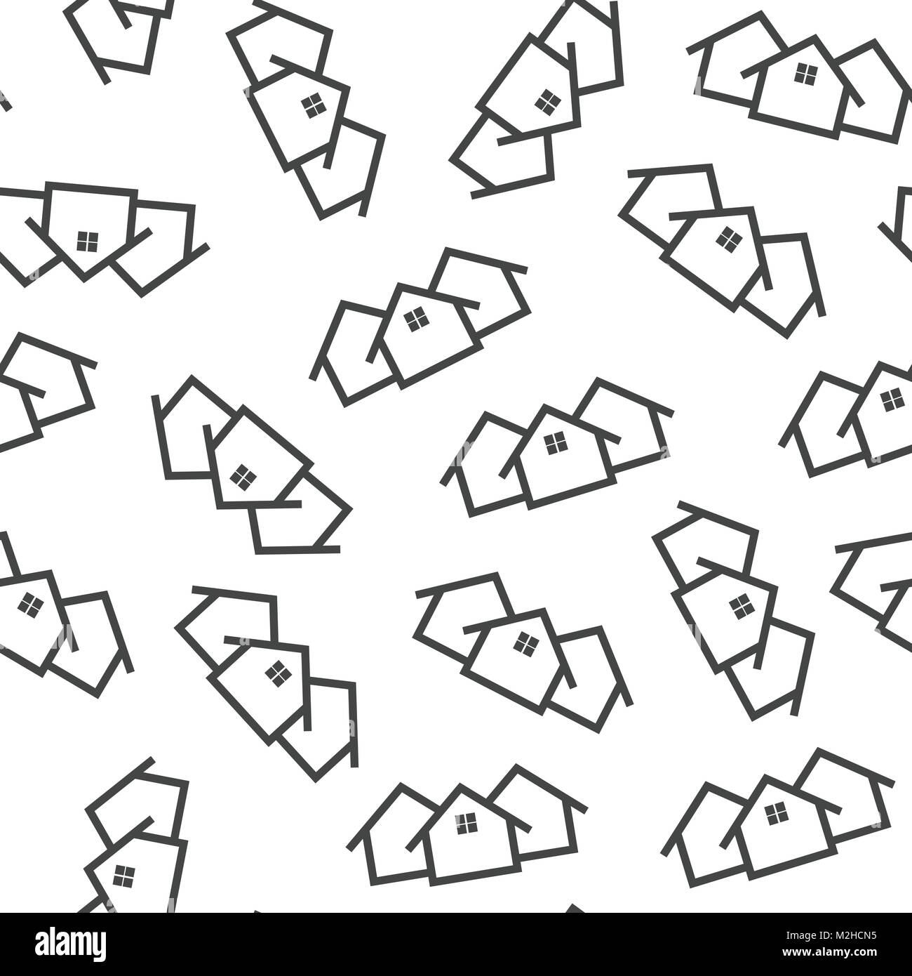 House seamless pattern background icon. Flat vector illustration. Home ...