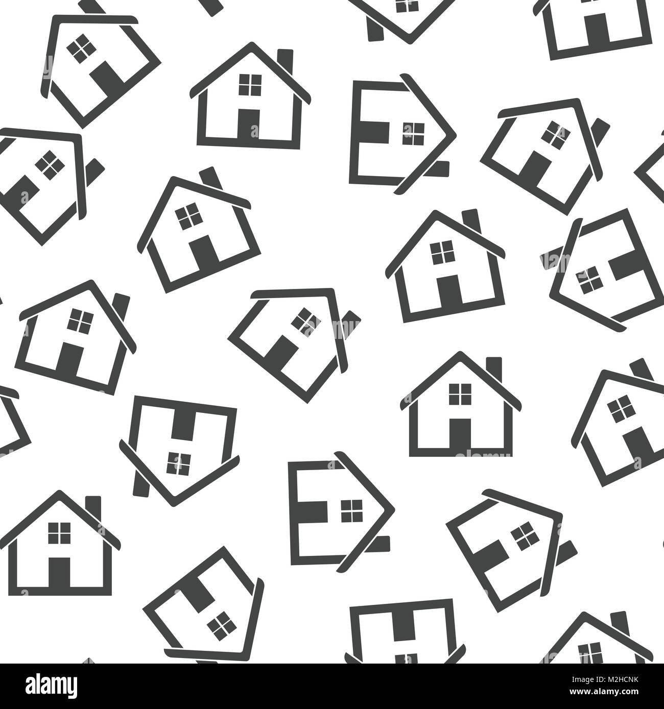 House seamless pattern background icon. Flat vector illustration. Home ...