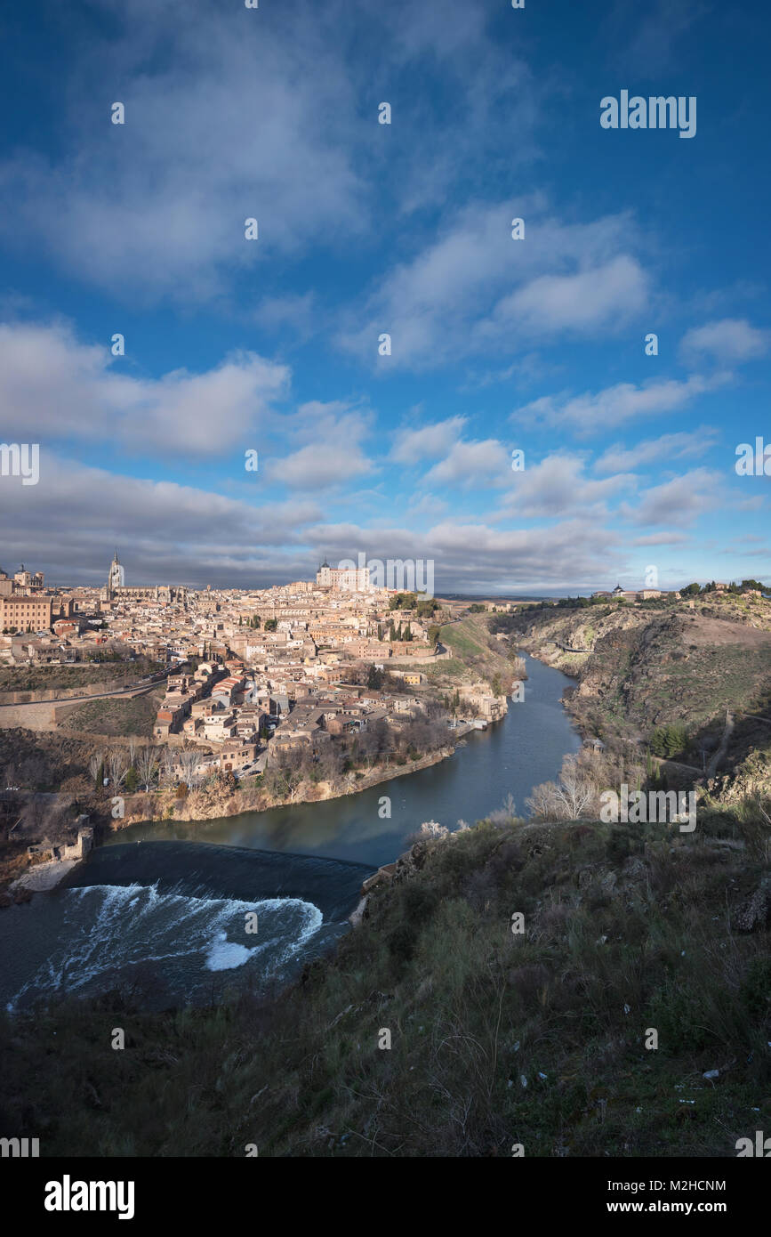 Scenic view of Toledo medieval city skyline, Spain Stock Photo - Alamy