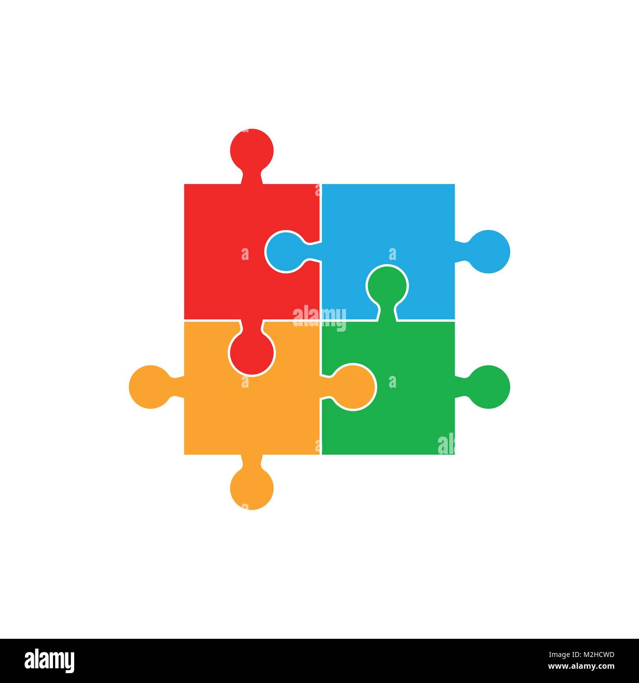 Colorful jigsaw puzzle vector. Flat illustration. Puzzle game Stock ...