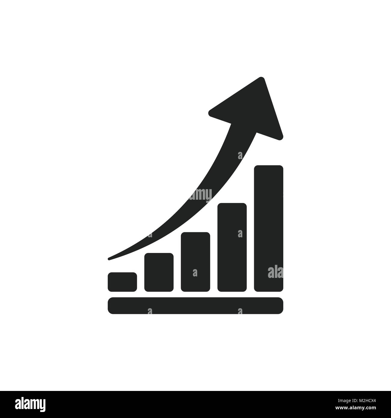 Growth chart icon. Grow diagram flat vector illustration. Business ...