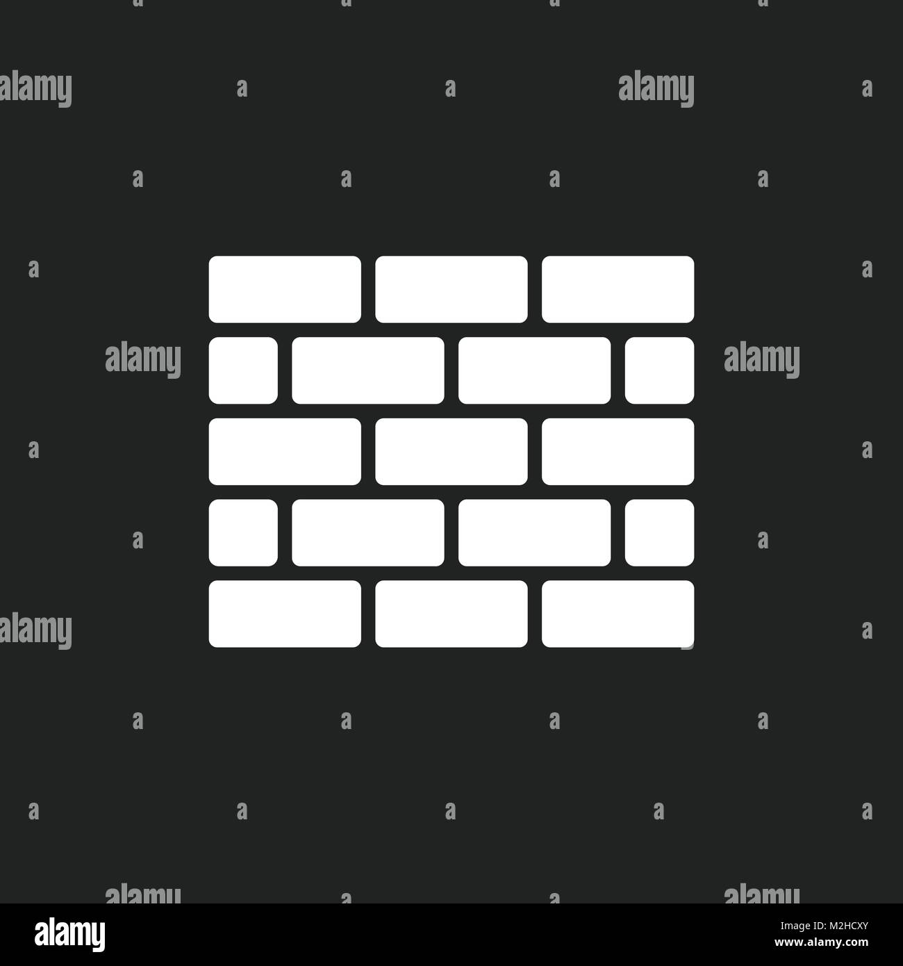 Wall brick icon in flat style isolated on black background. Wall symbol ...