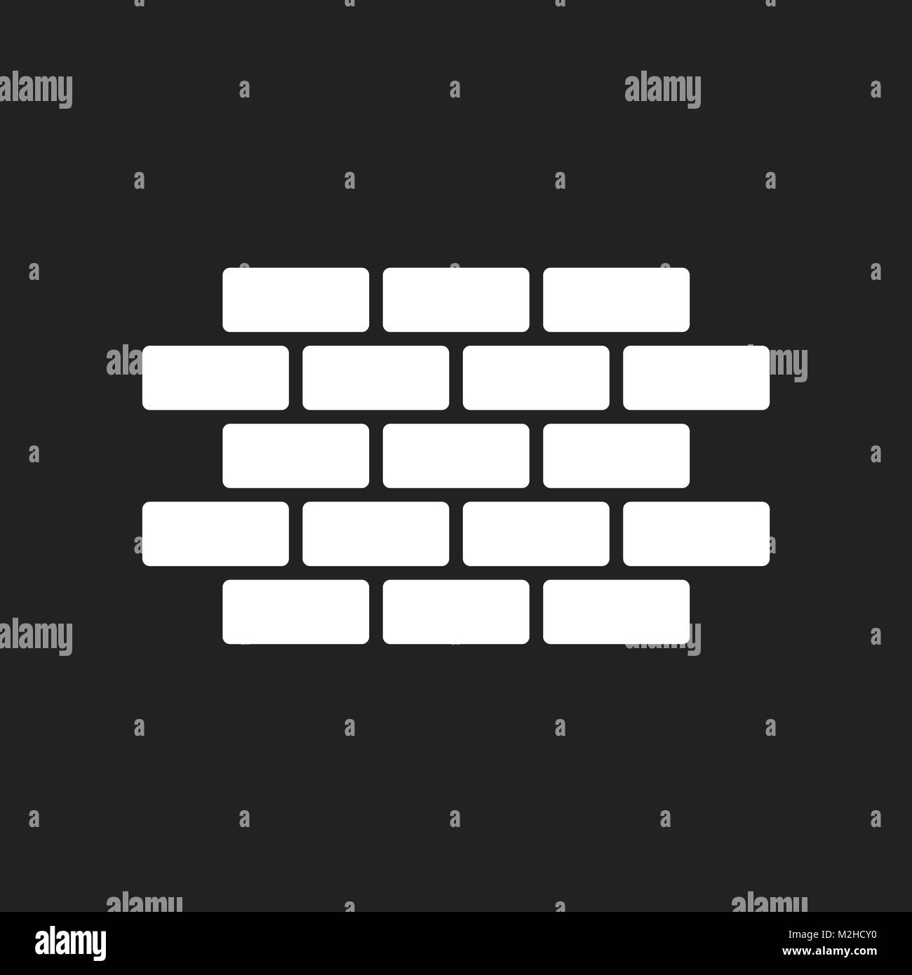 Wall brick icon in flat style isolated on black background. Wall symbol ...