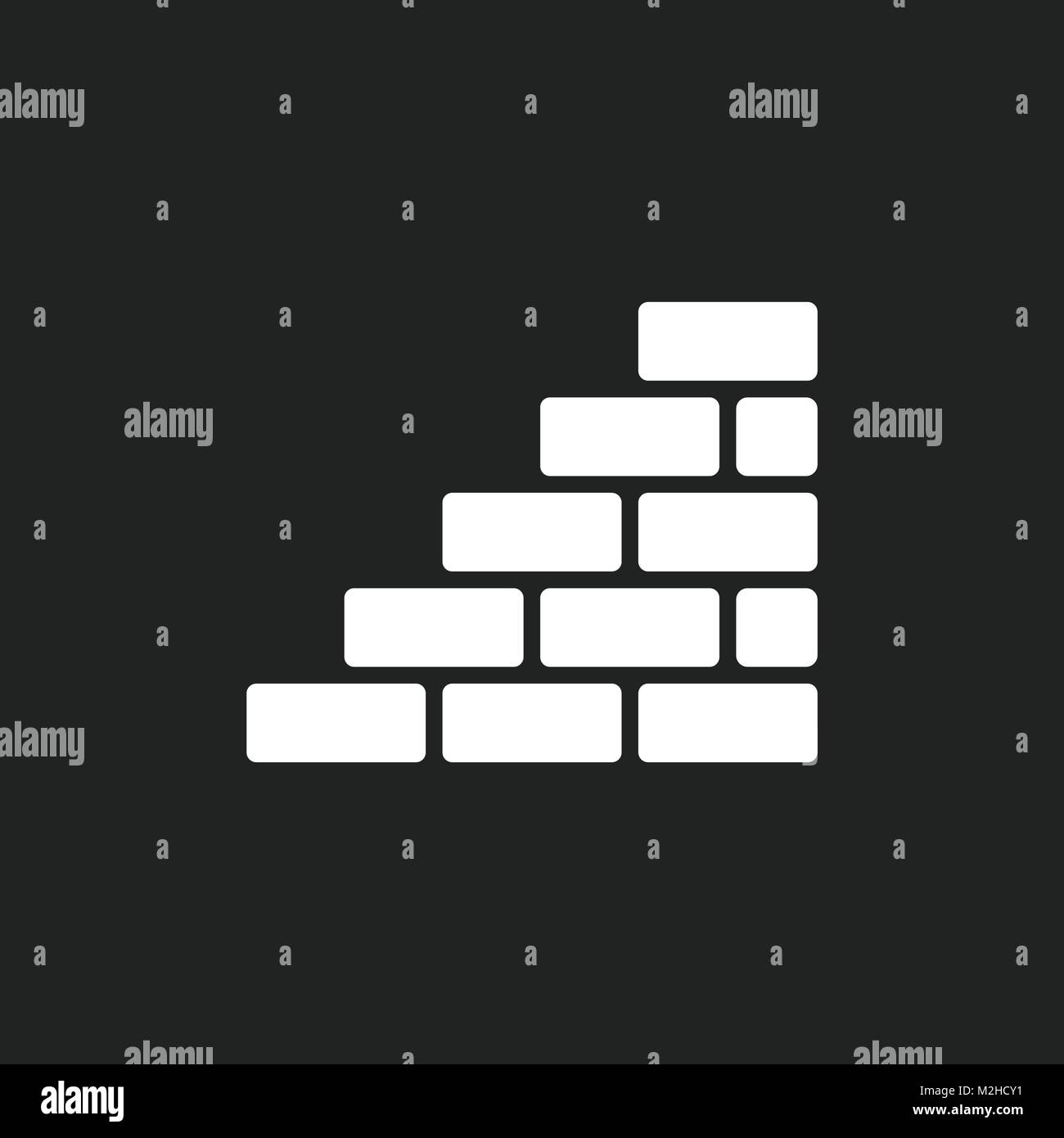 Wall brick icon in flat style isolated on black background. Wall symbol ...
