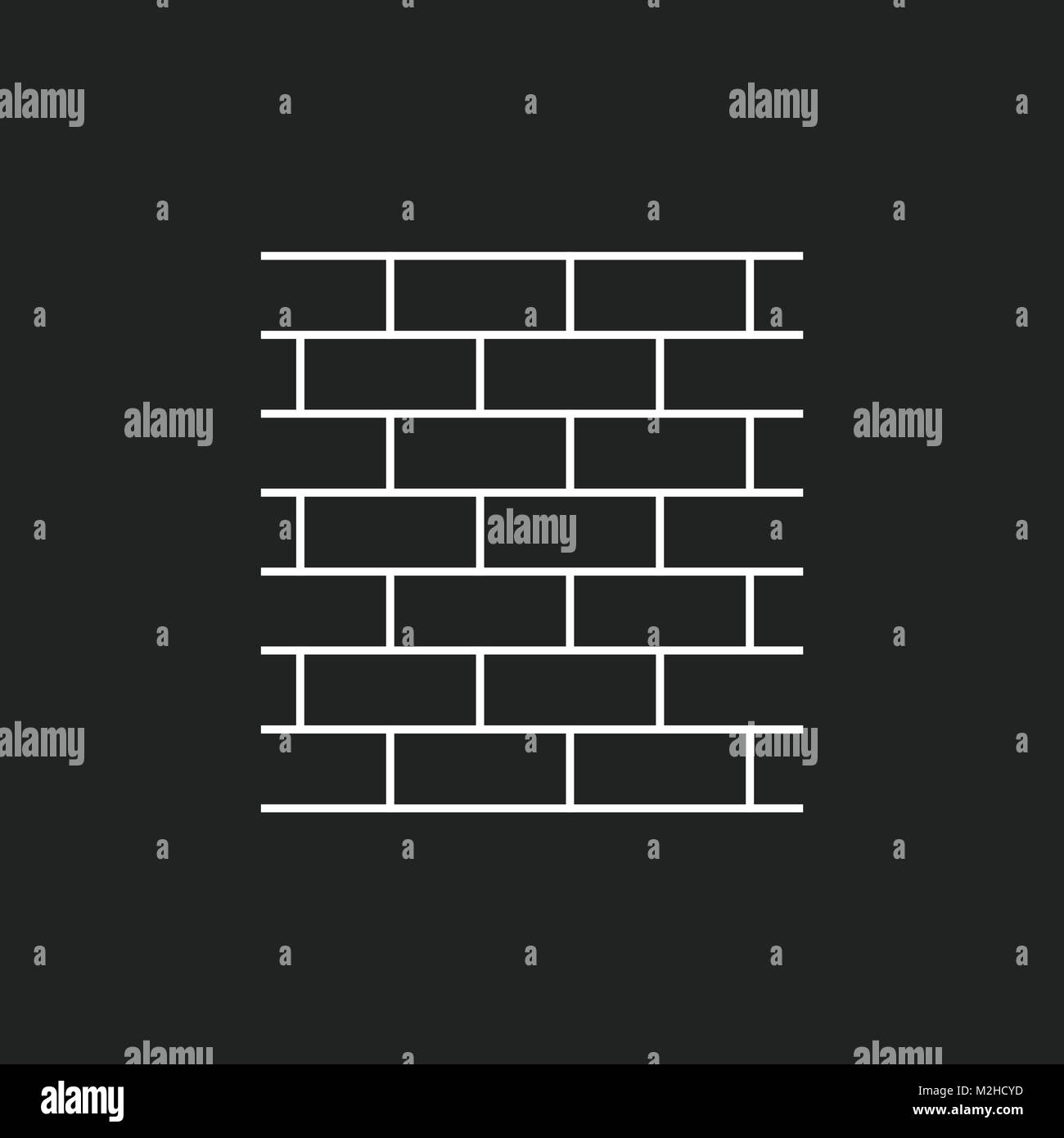 Wall brick icon in flat style isolated on black background. Wall symbol ...