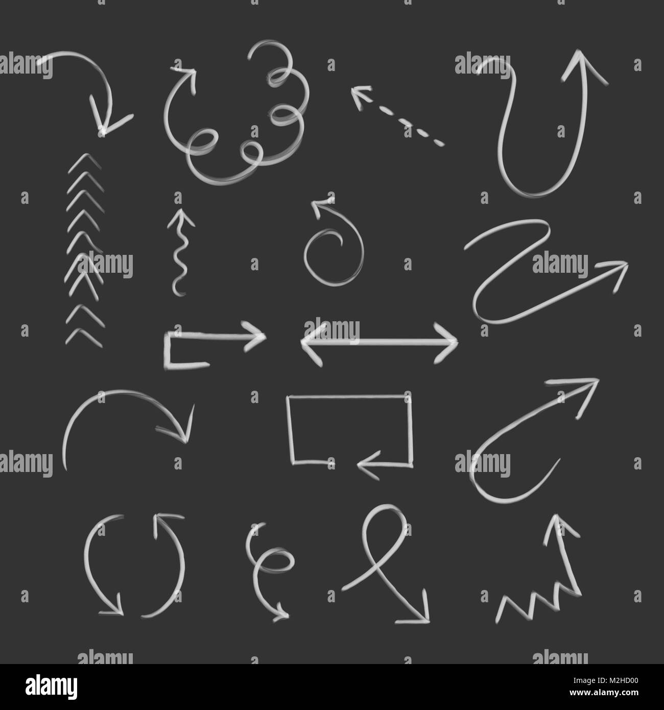 Hand Drawn Arrow Set Icon Collection Of Pencil Sketch Symbols Vector