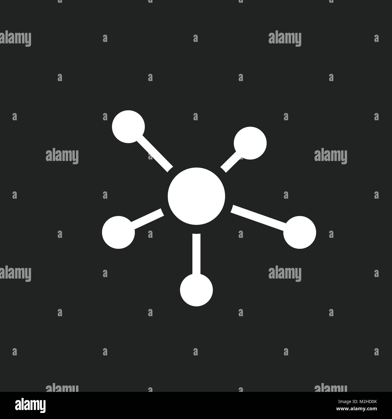 Social network, molecule, dna icon in flat style. Vector illustration ...