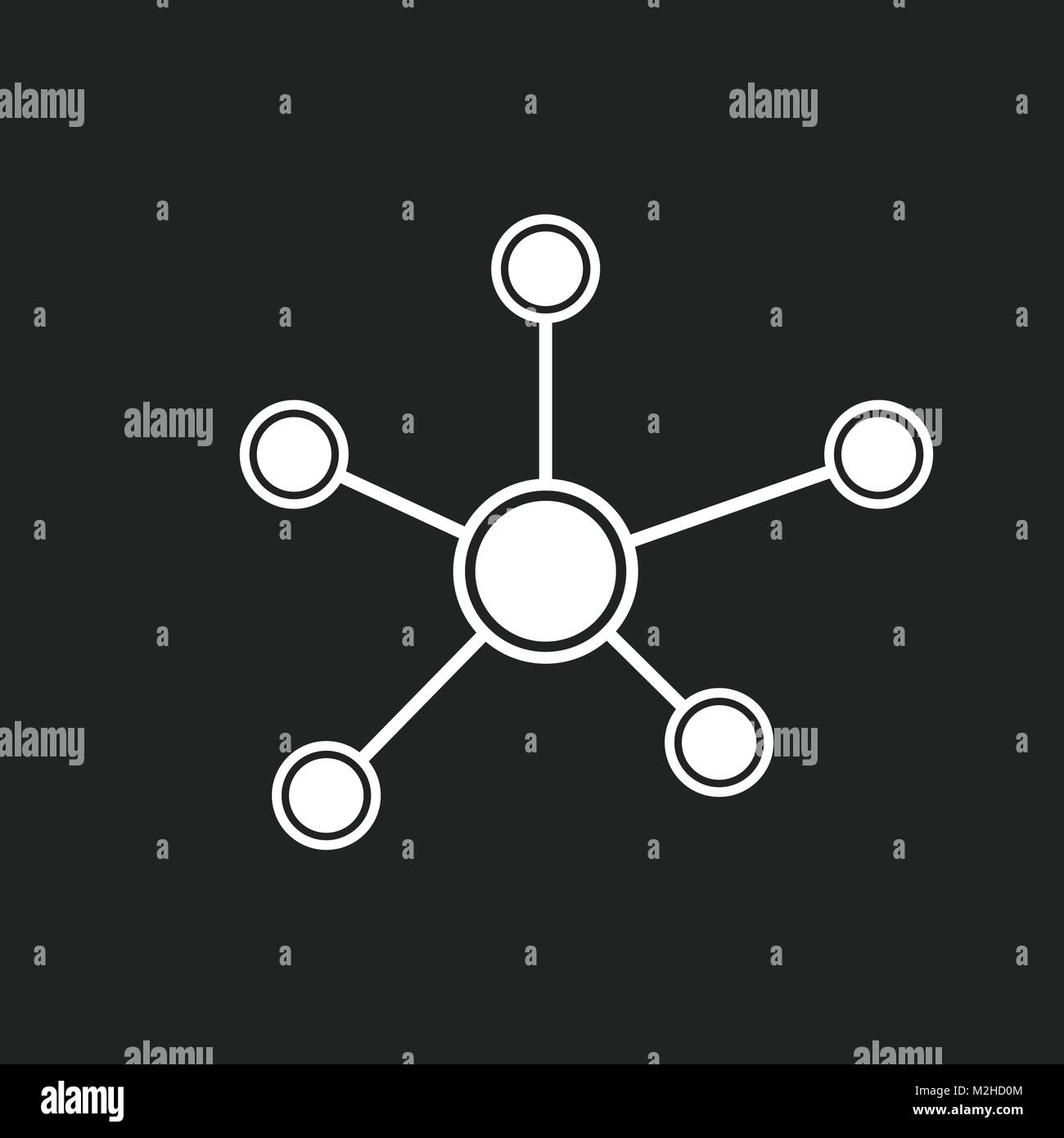 Social network, molecule, dna icon in flat style. Vector illustration ...