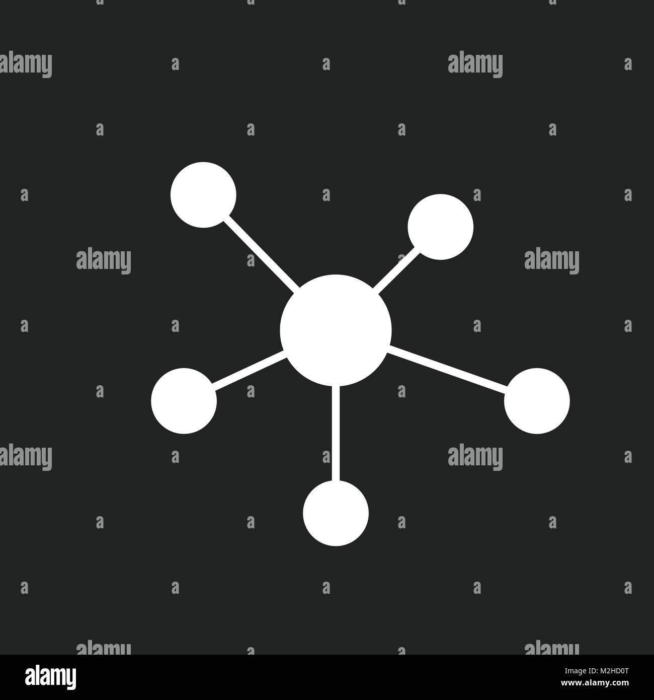 Social Network Molecule Dna Icon In Flat Style Vector Illustration Stock Vector Image And Art