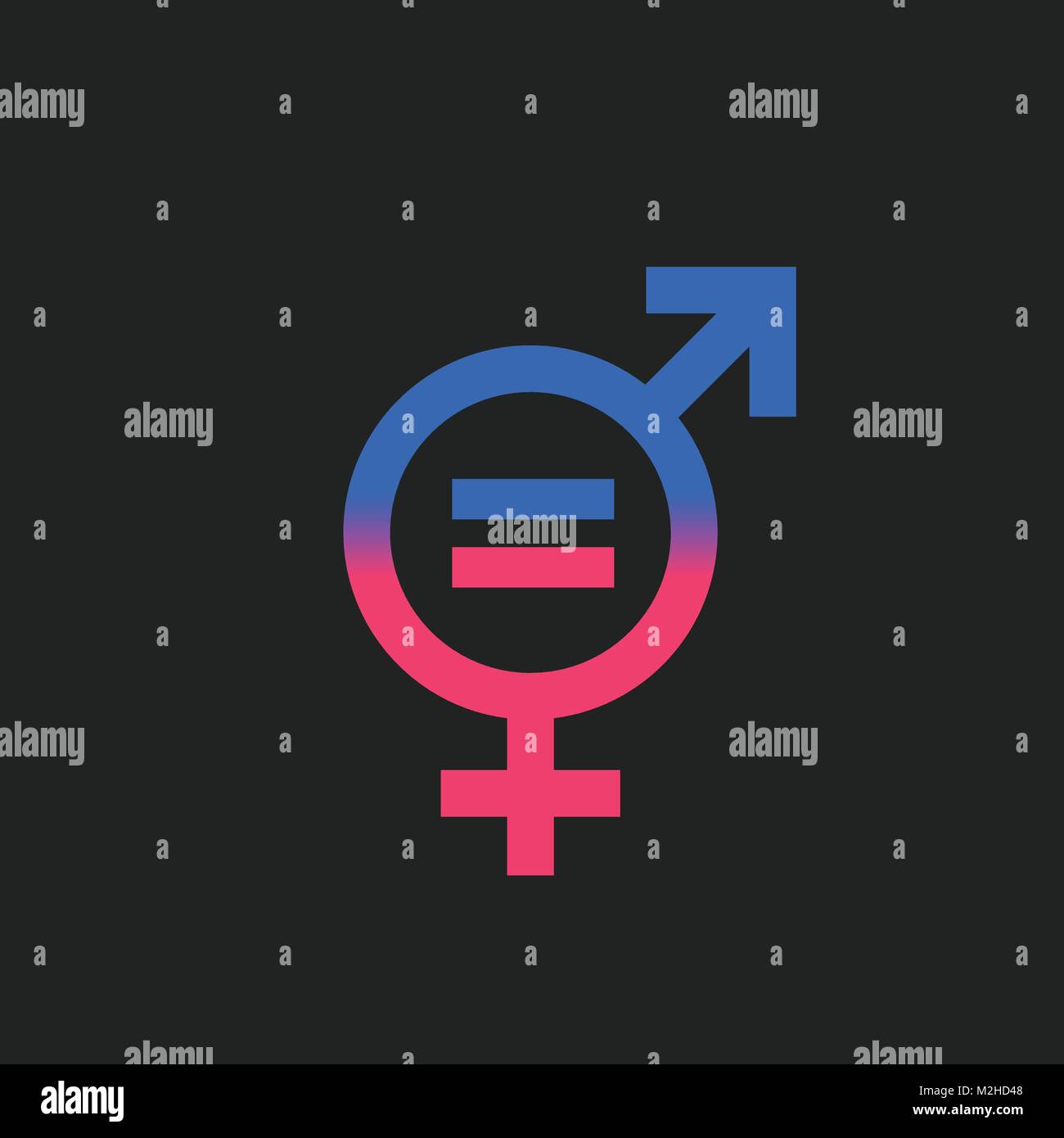 Gender equal sign vector icon. Men and woomen equal concept icon Stock ...