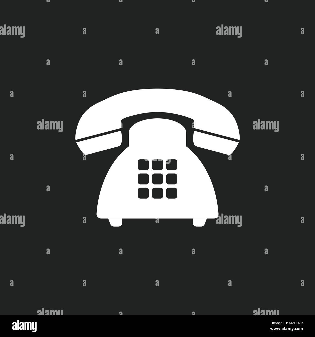 Phone vector icon. Old vintage telephone symbol illustration Stock ...
