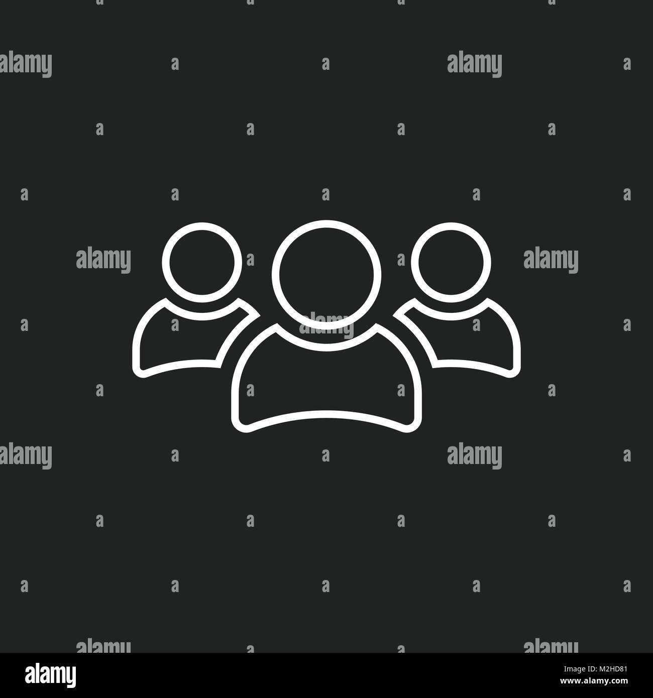 Group of people vector icon in line style. Persons icon illustration ...