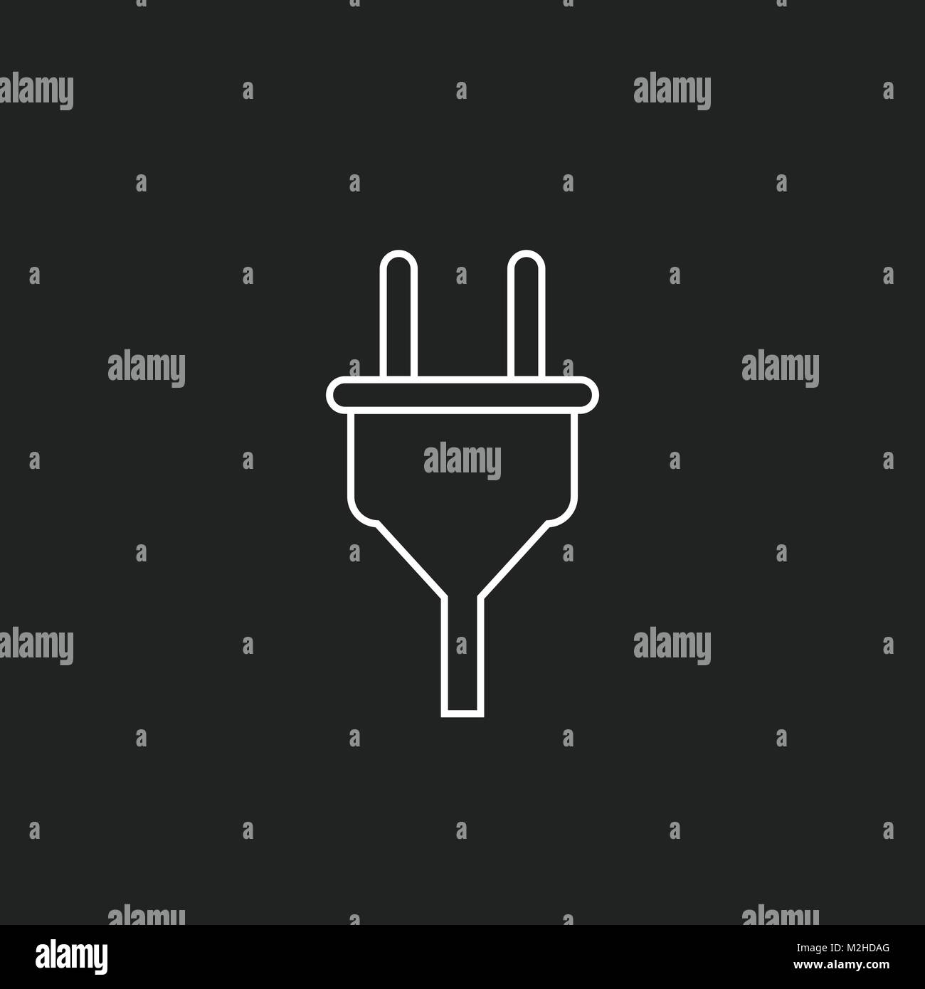 Plug vector icon in line style. Power wire cable flat illustration ...