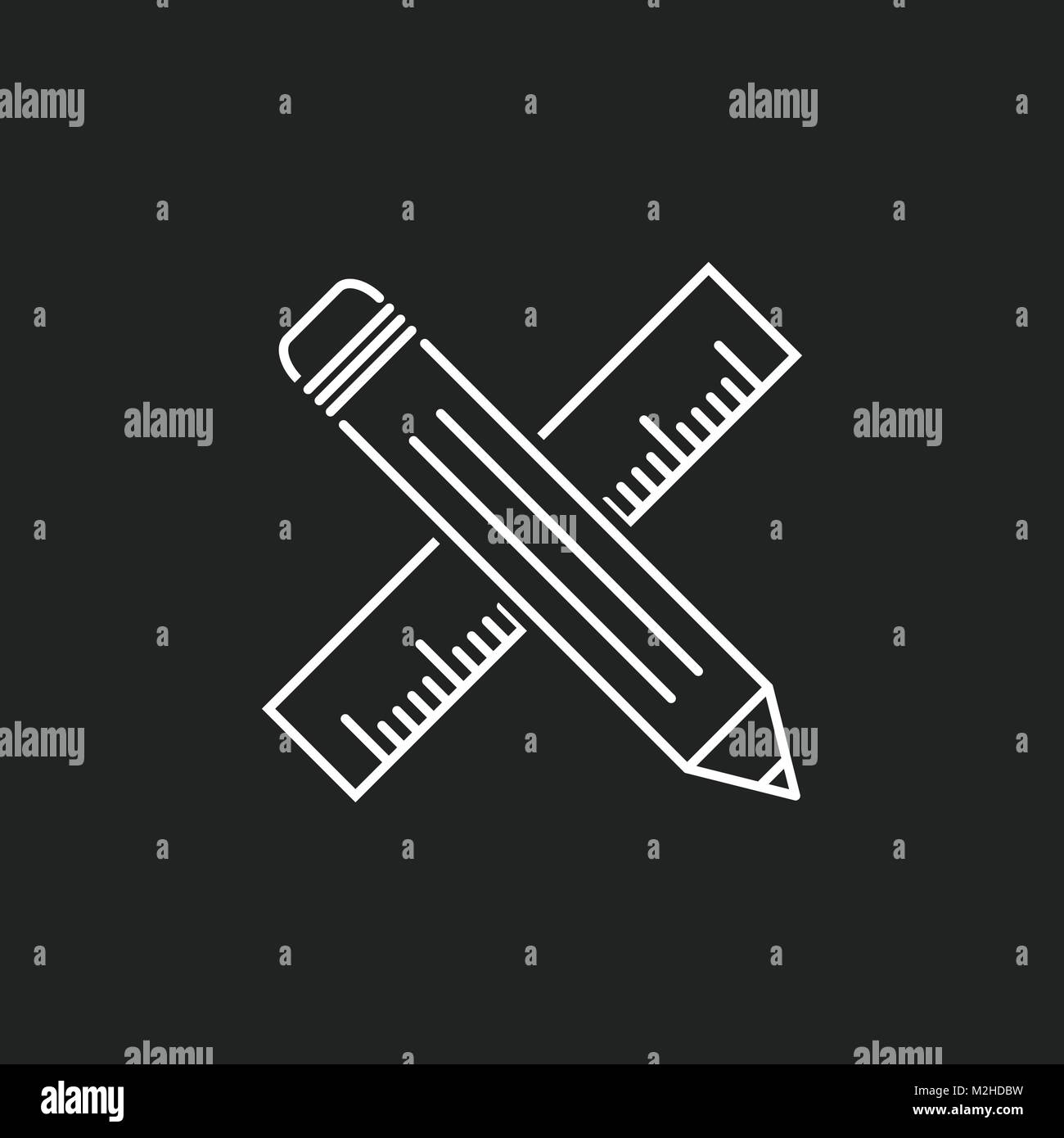 Pencil with ruler icon. Ruler meter vector illustration Stock Vector ...