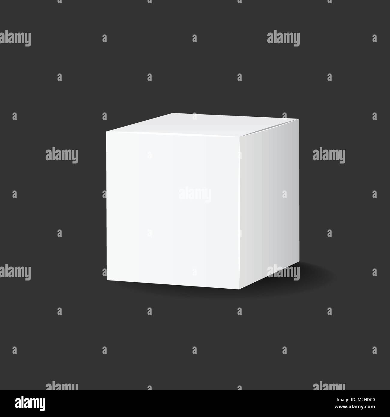 Blank white carton 3d box icon. Box package mockup vector illustration ...