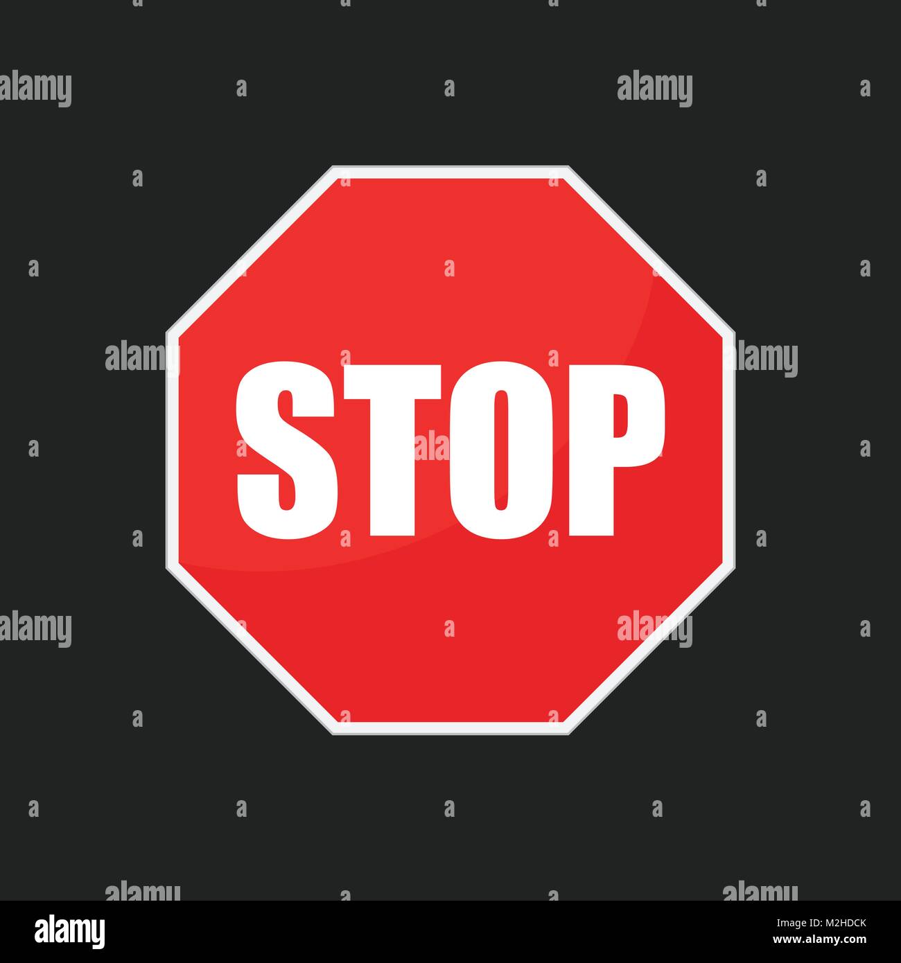 Red stop sign vector icon. Danger symbol vector illustration Stock ...