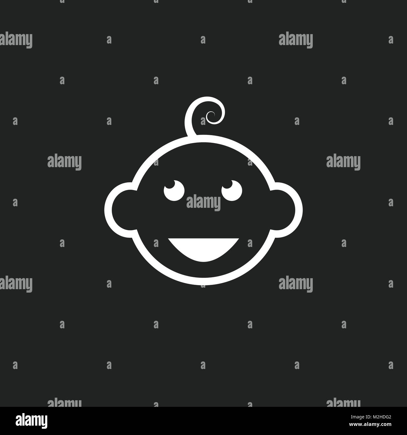 Newborn baby face icon. Little baby vector illustration Stock Vector ...