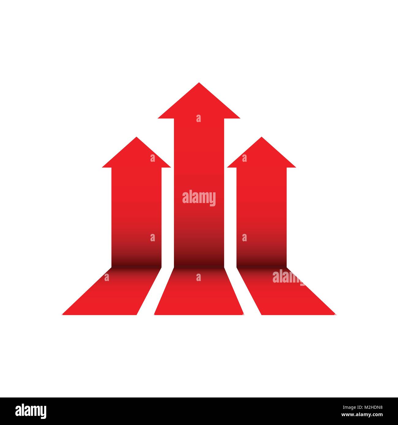 Arrow growing graph vector icon. Progress arrow grow sign illustration ...