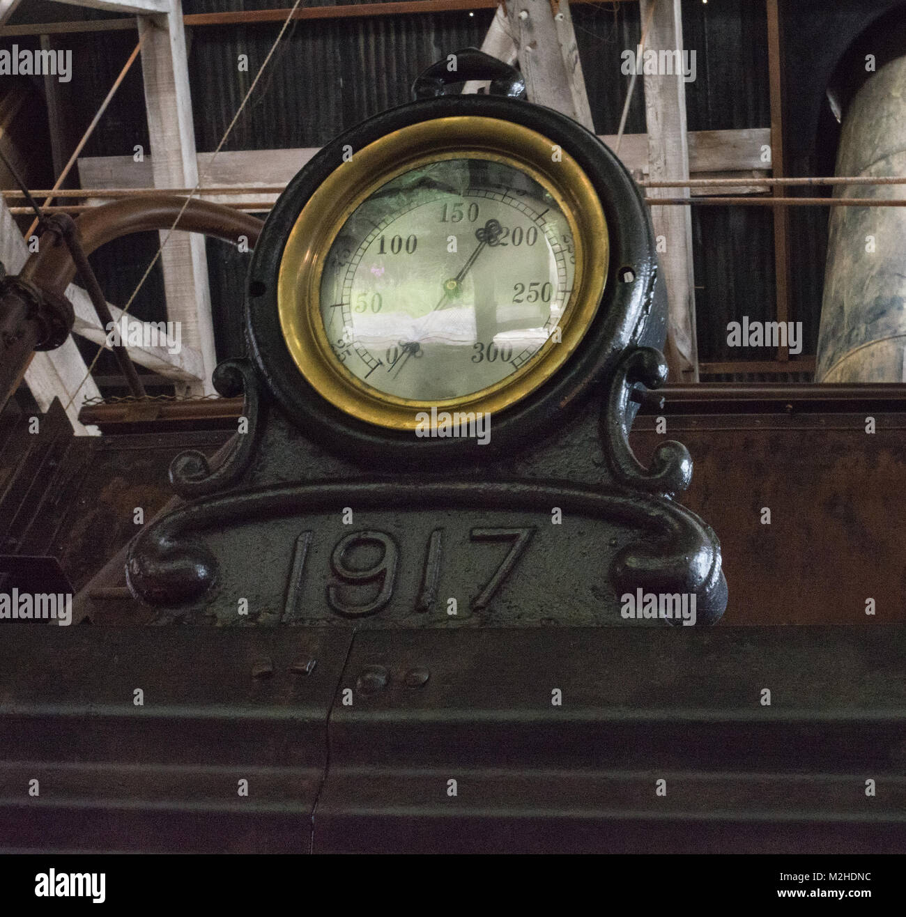 One hundred year old temperature gauge is still crystal clear and ready ...