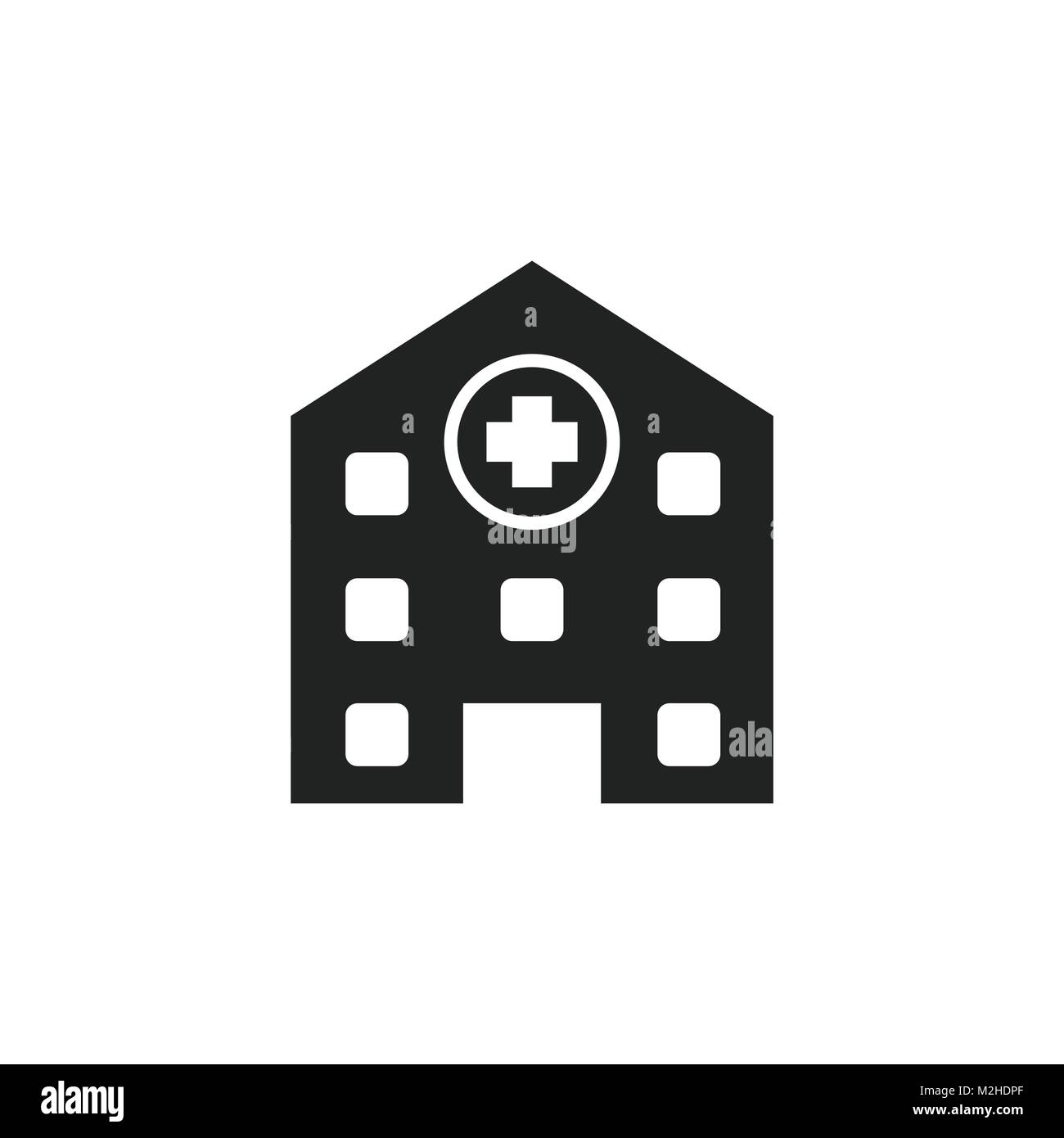 Hospital building vector icon. Infirmary medical clinic sign ...