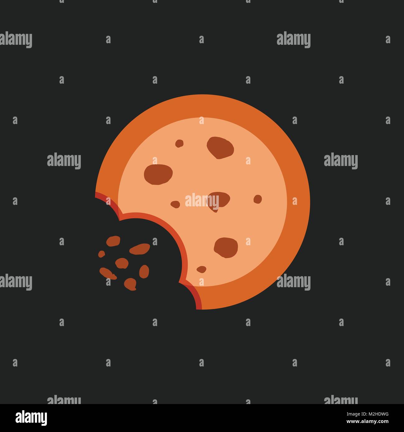 Cookie flat vector icon. Chip biscuit illustration. Dessert food ...
