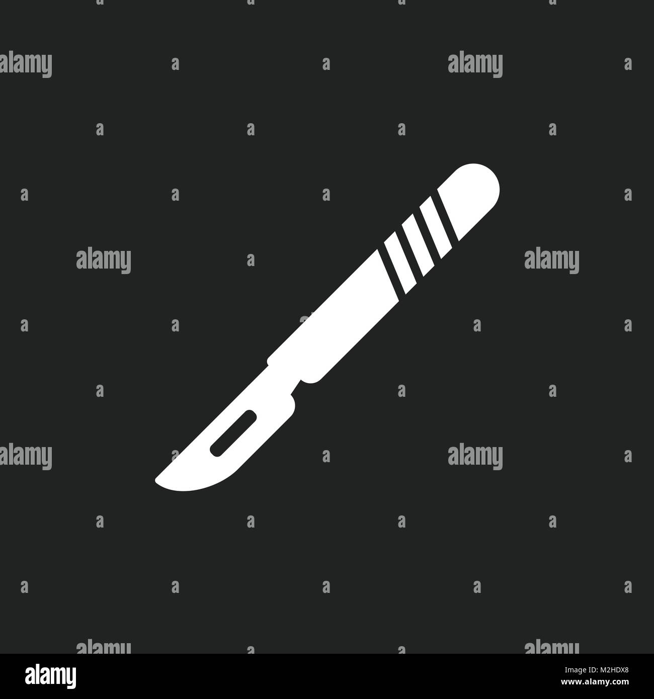 Medical scalpel vector icon. Hospital surgery knife sign illustration ...