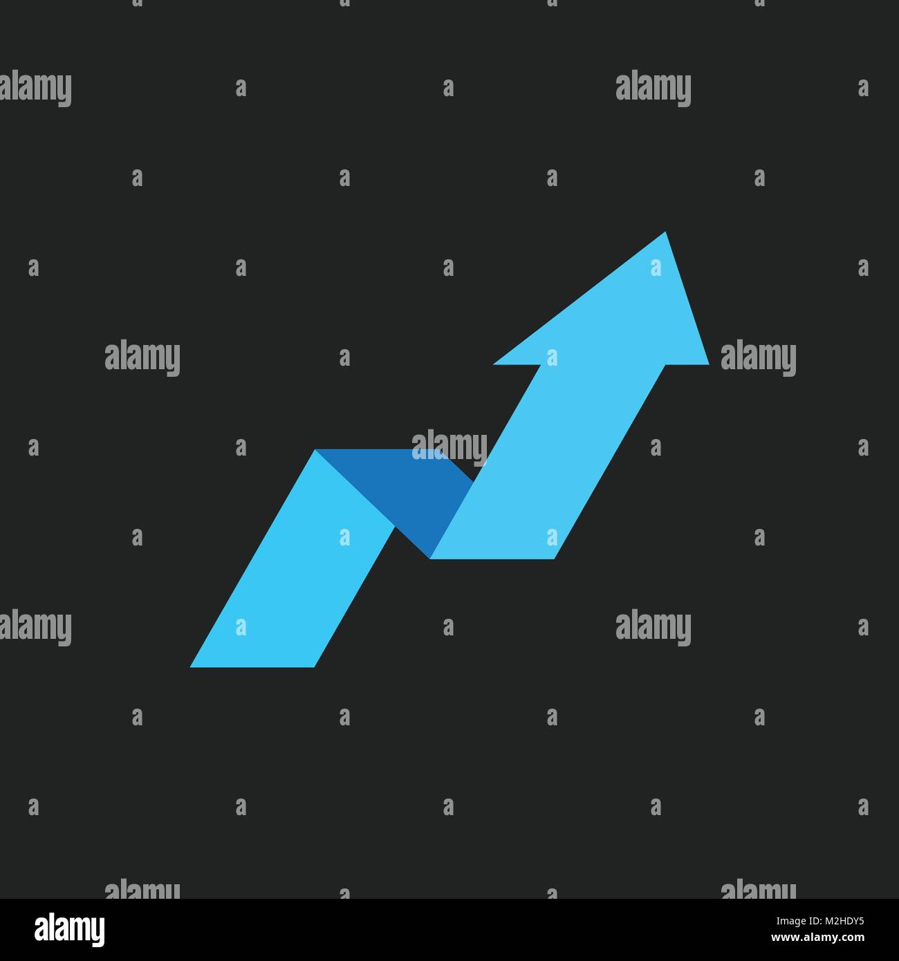 Arrow growing graph vector icon. Progress arrow grow sign illustration ...