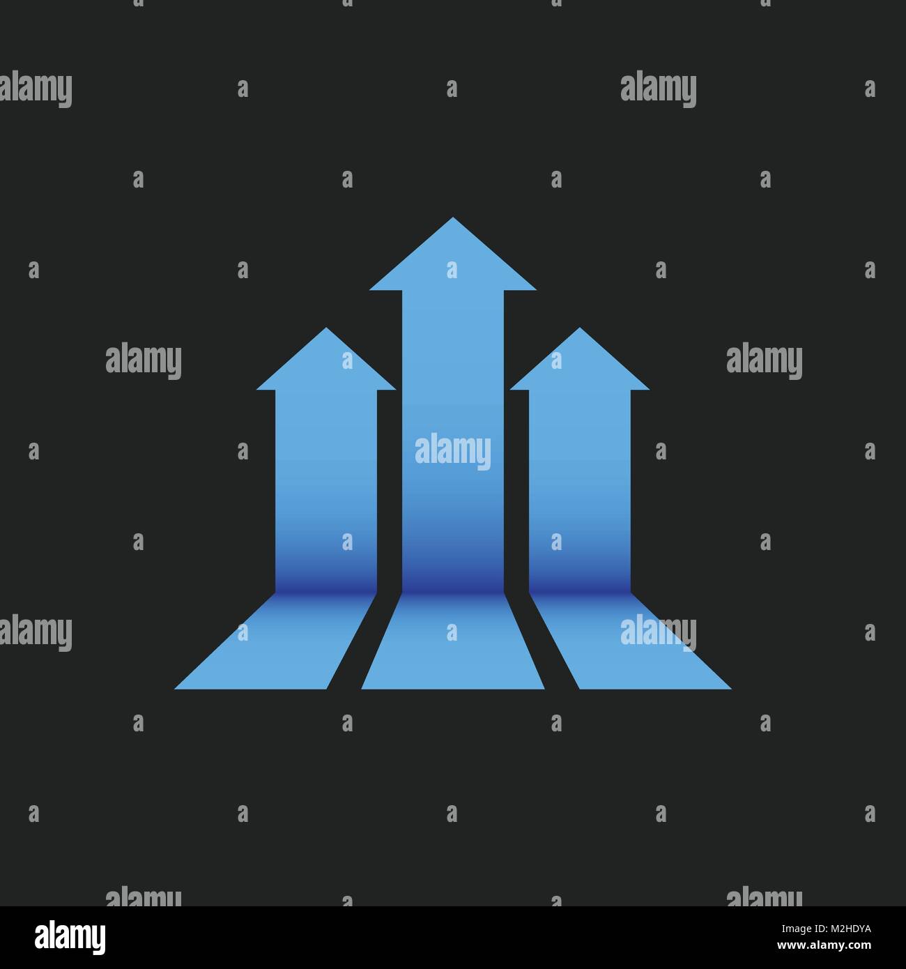 Arrow growing graph vector icon. Progress arrow grow sign illustration ...