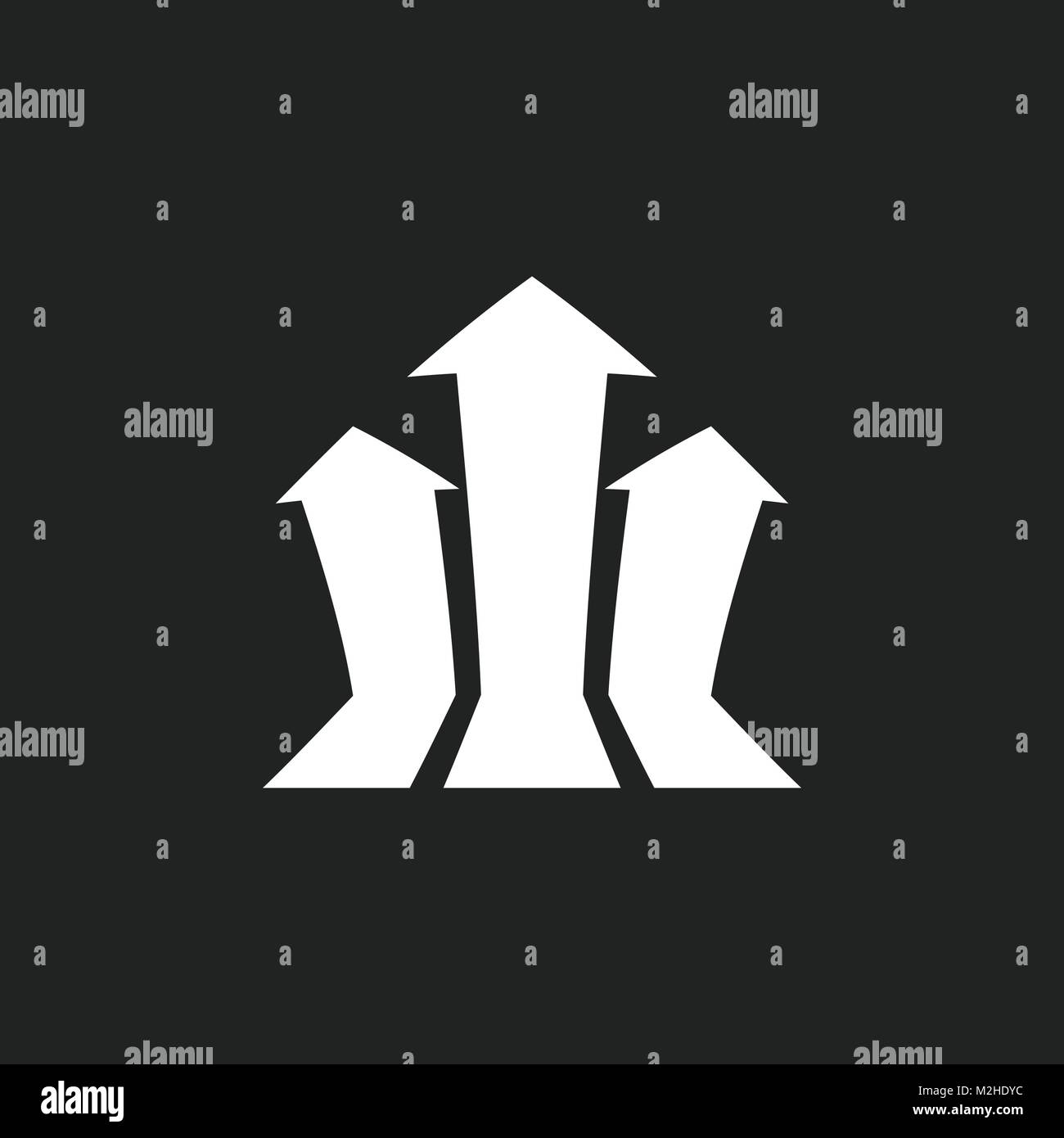Arrow growing graph vector icon. Progress arrow grow sign illustration ...