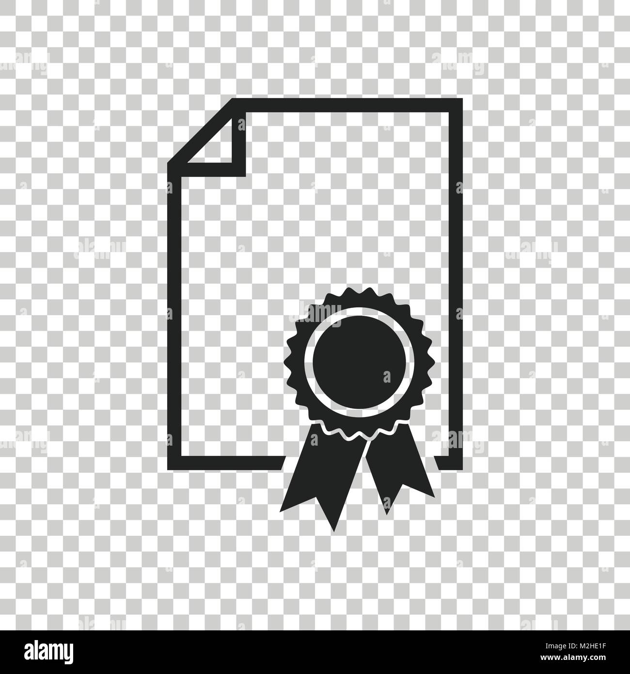 Certificate icon. Diploma symbol. Flat vector illustration on isolated ...