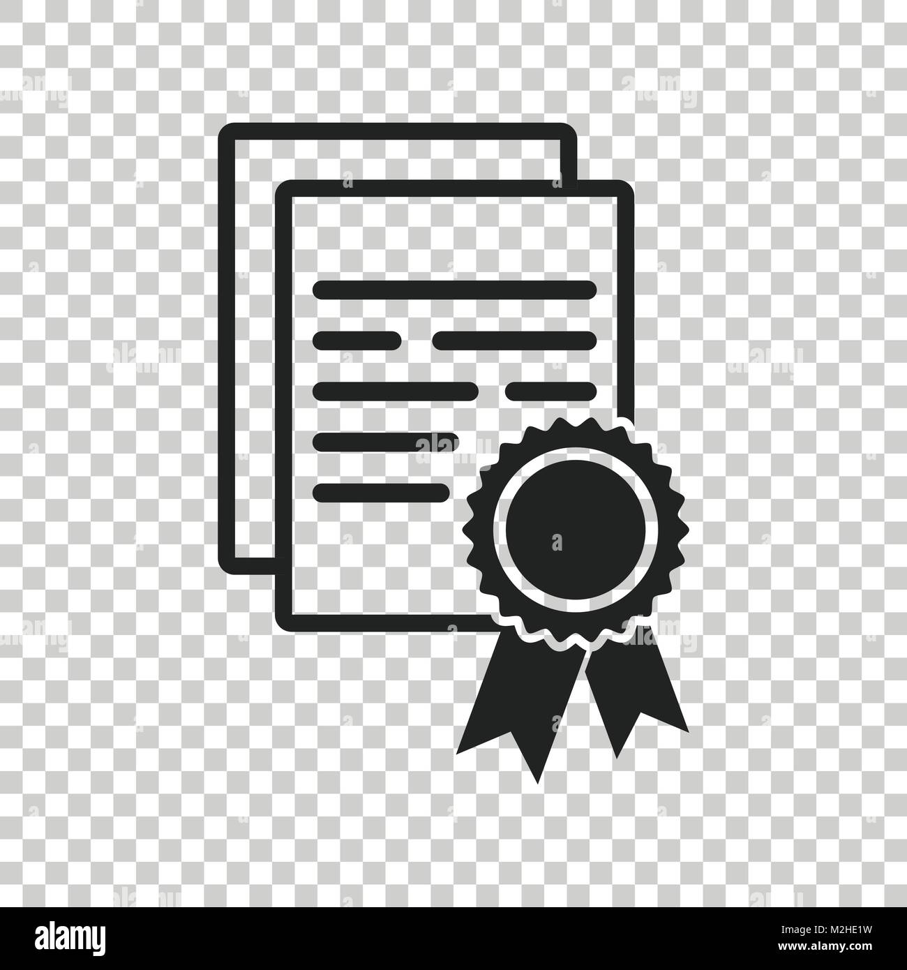 Certificate icon. Diploma symbol. Flat vector illustration on isolated ...