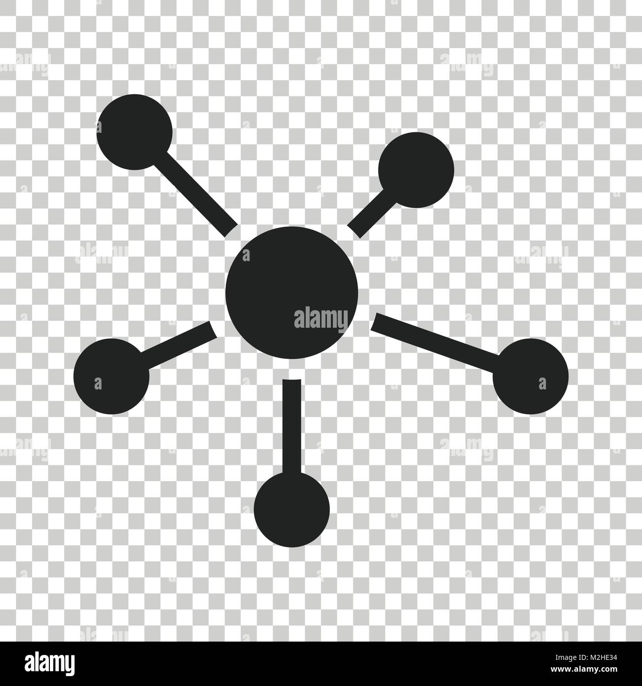 Social network, molecule, dna icon in flat style. Vector illustration ...
