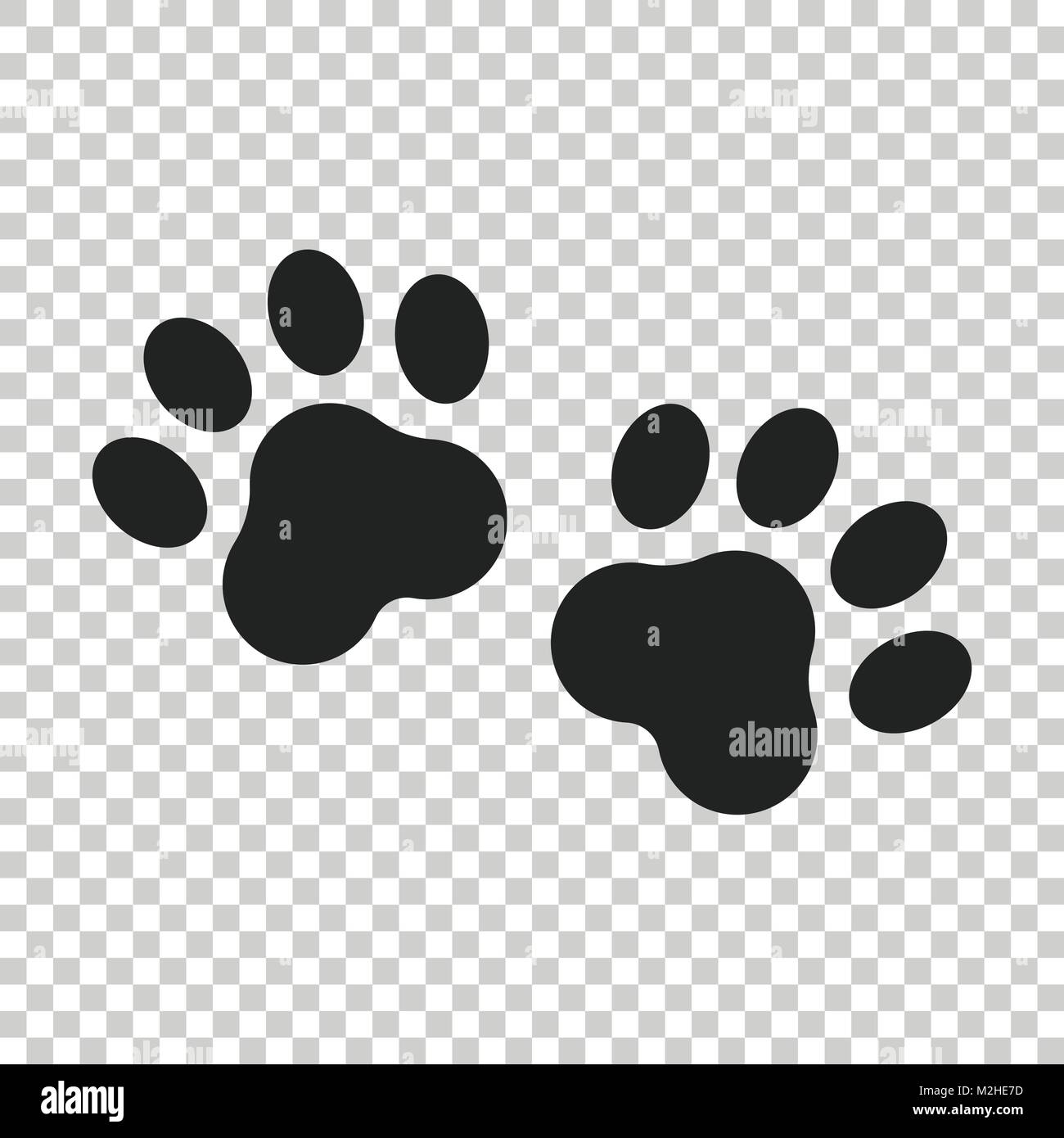 Paw print vector icon. Dog or cat pawprint illustration. Animal ...