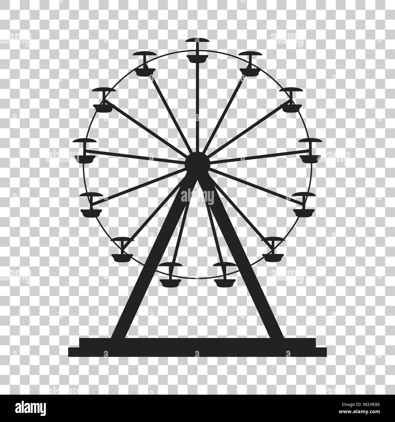 Ferris wheel vector icon. Carousel in park icon. Amusement ride ...