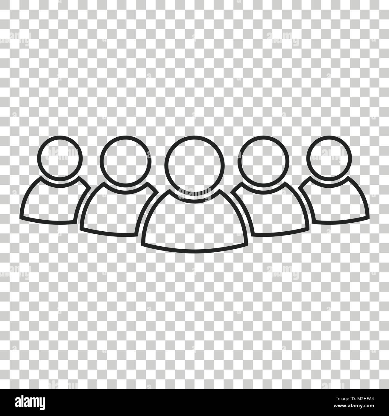 Group of people vector icon in line style. Persons icon illustration ...