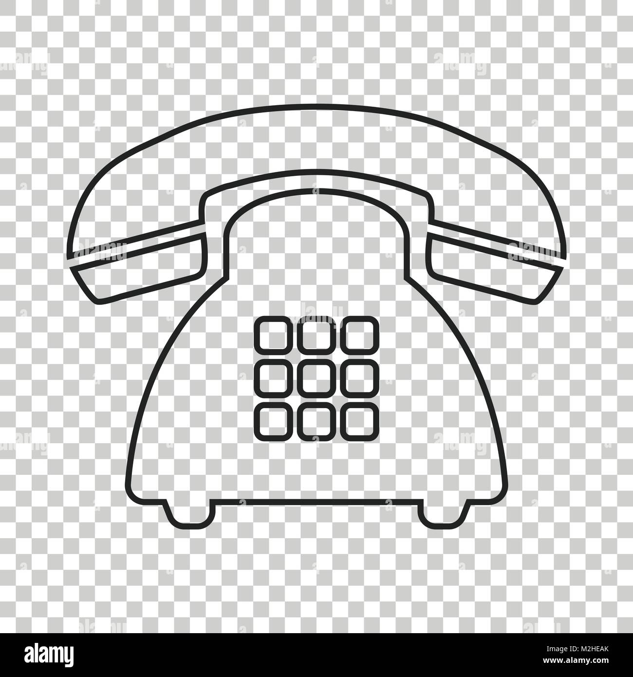 Phone vector icon in line style. Old vintage telephone symbol ...
