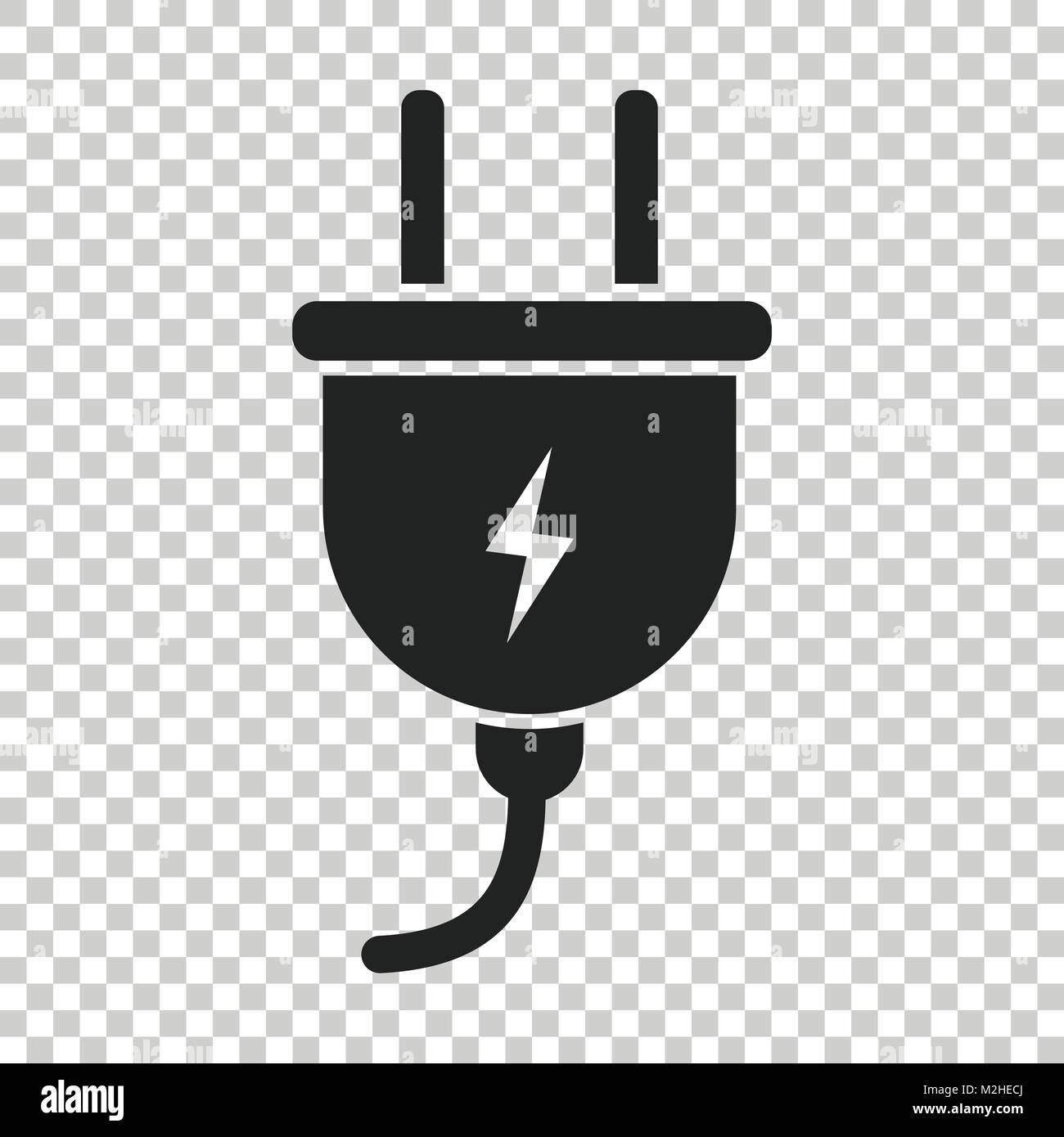 Plug vector icon. Power wire cable flat illustration Stock Vector Image ...