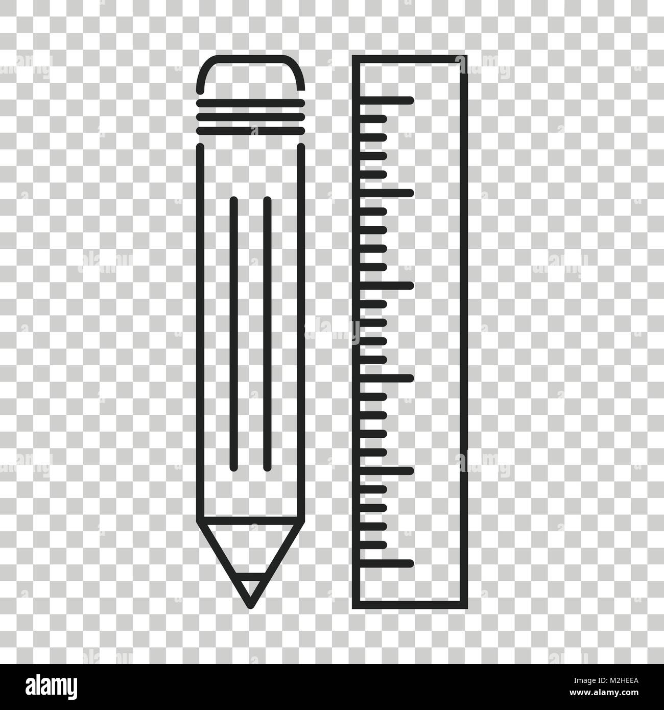 Pencil with ruler icon. Ruler meter vector illustration Stock Vector ...