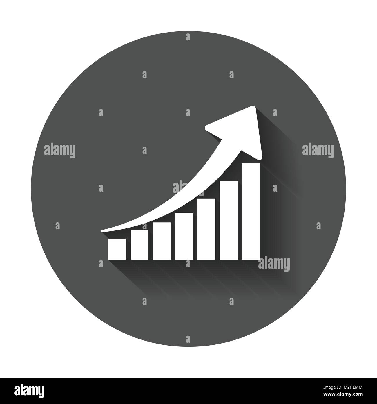 Growth chart icon. Grow diagram flat vector illustration. Business ...