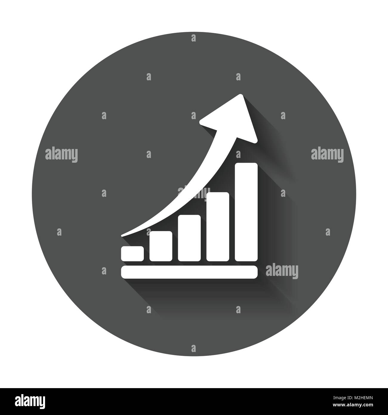 Growth chart icon. Grow diagram flat vector illustration. Business ...