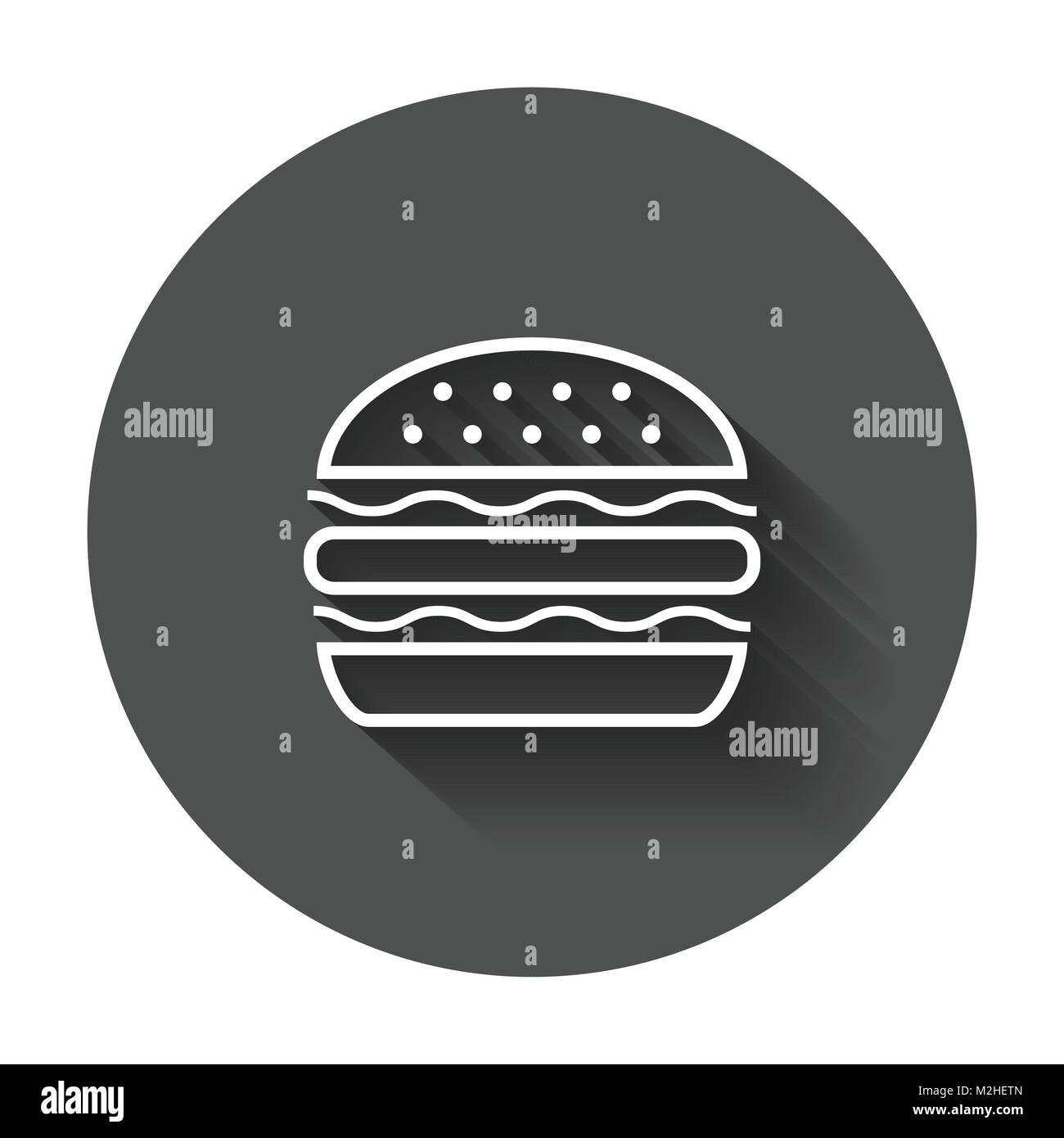 Burger fast food flat vector icon. Hamburger symbol logo illustration ...