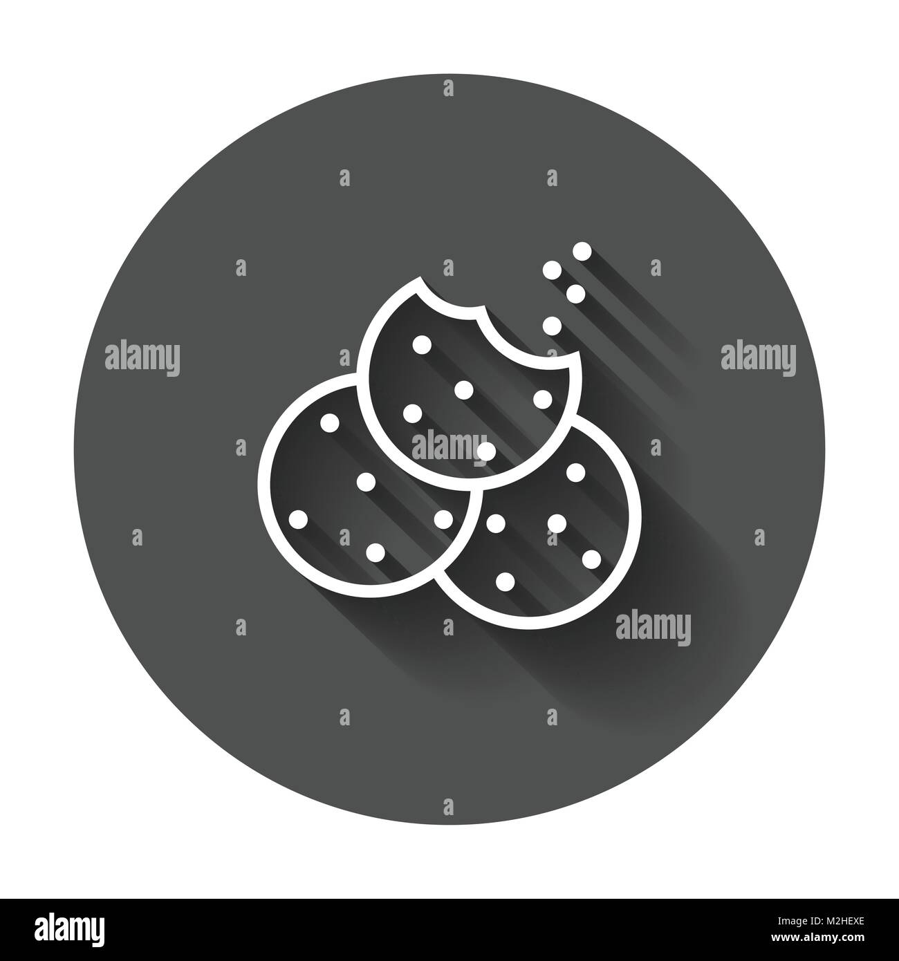 Cookie flat vector icon. Chip biscuit illustration. Dessert food ...