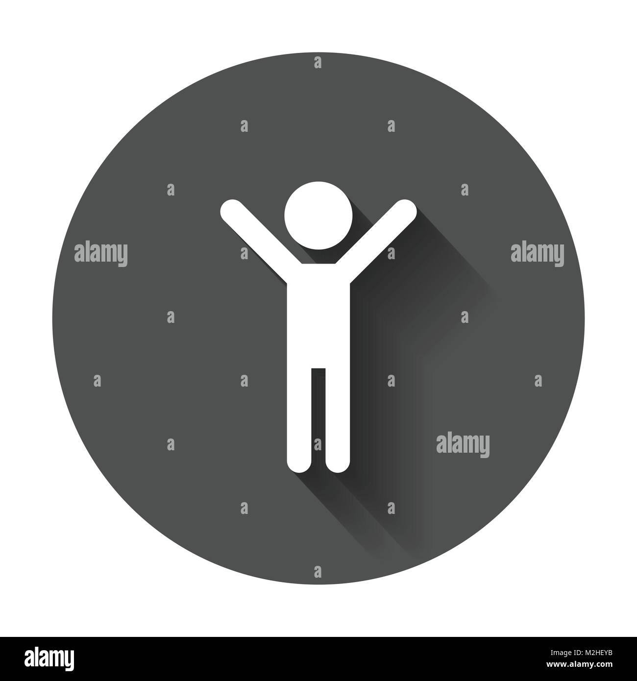 Happy man with hands up vector icon. People happy sign illustration on ...