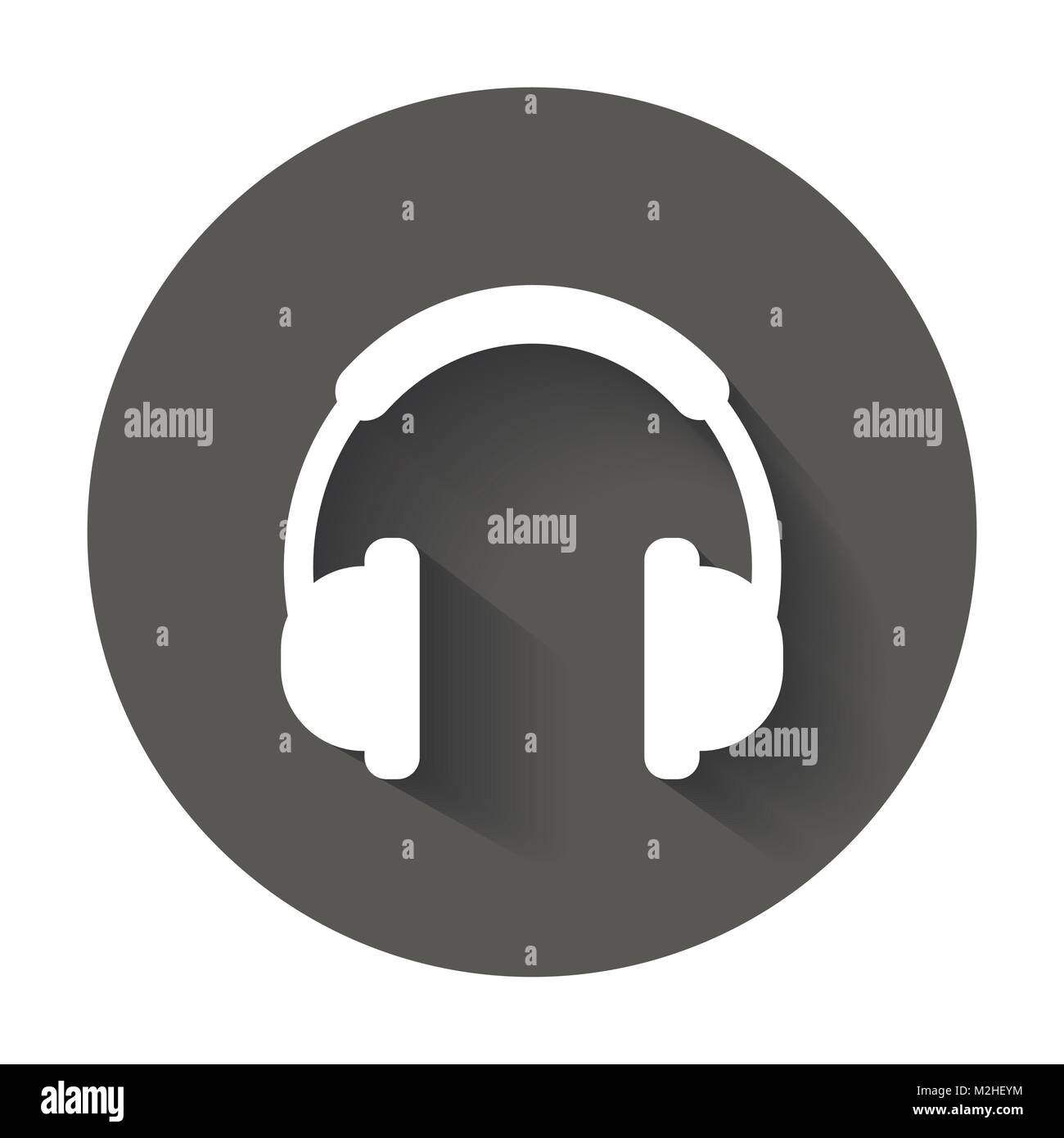 Headphone vector icon. Earphone headset sign illustration on black ...