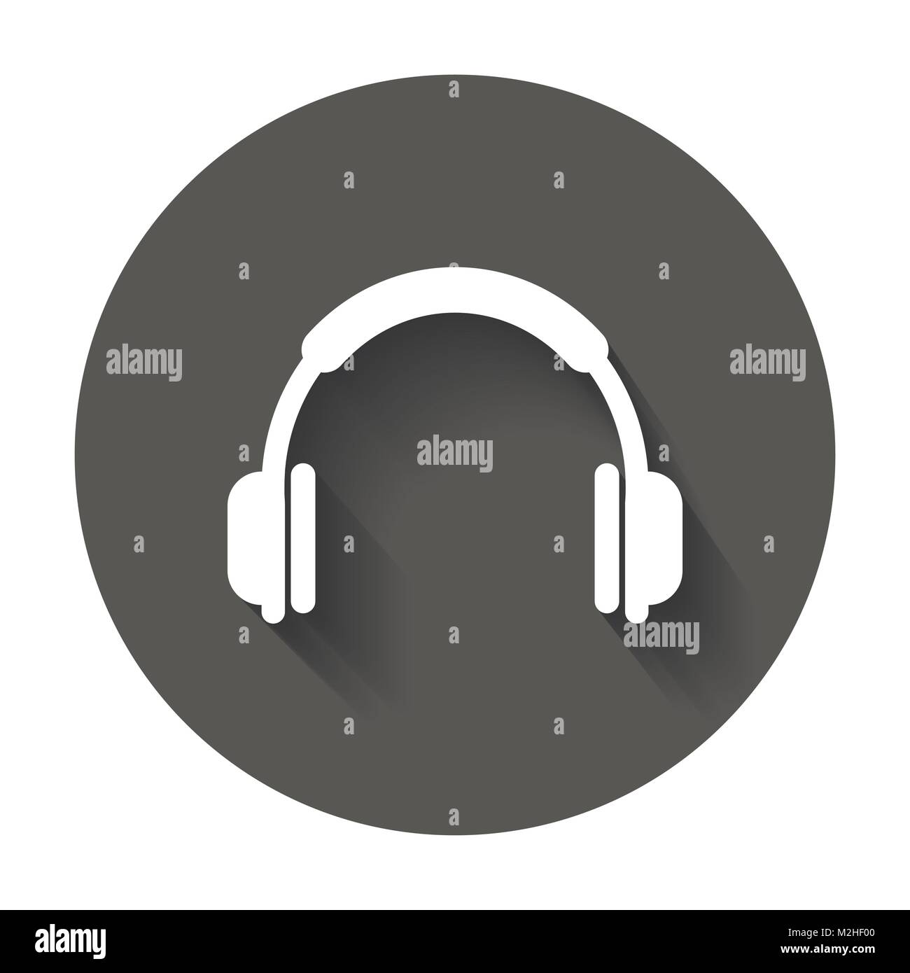 Headphone vector icon. Earphone headset sign illustration on black ...