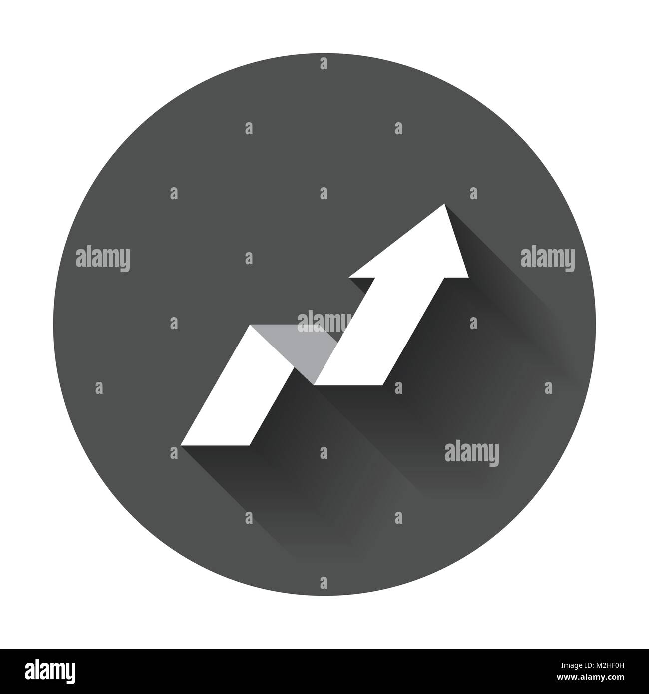 Arrow growing graph vector icon. Progress arrow grow sign illustration ...