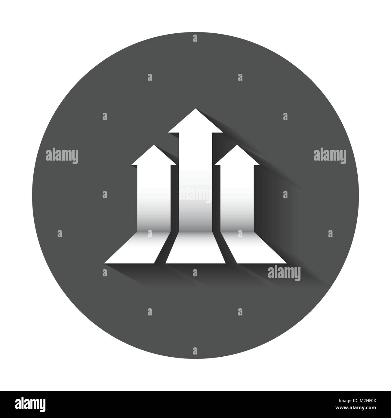 Arrow growing graph vector icon. Progress arrow grow sign illustration ...