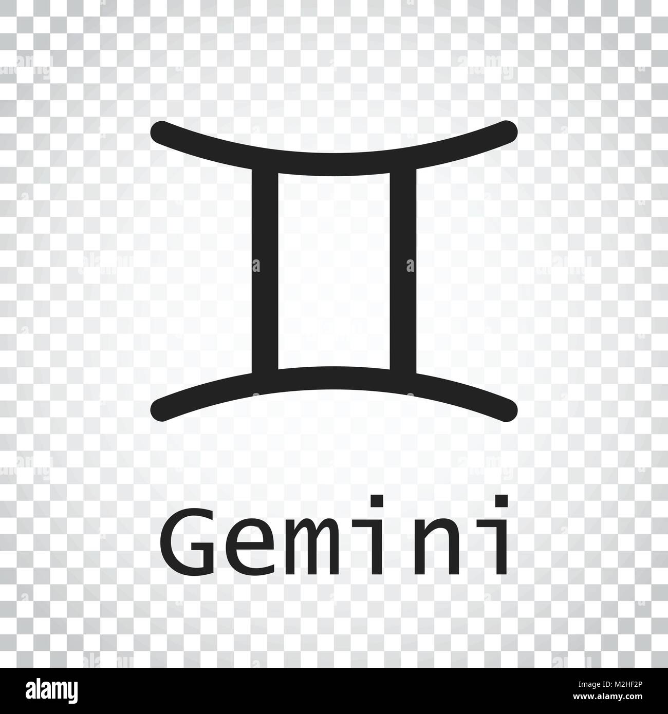 Gemini zodiac sign. Flat astrology vector illustration on isolated ...